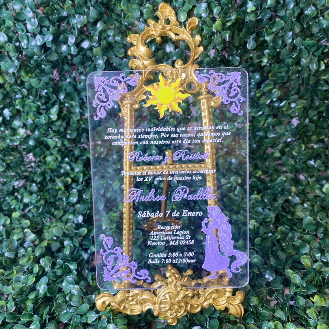 Clear Acrylic Quinceanera Invitation: Rapunzel Theme - Etsy