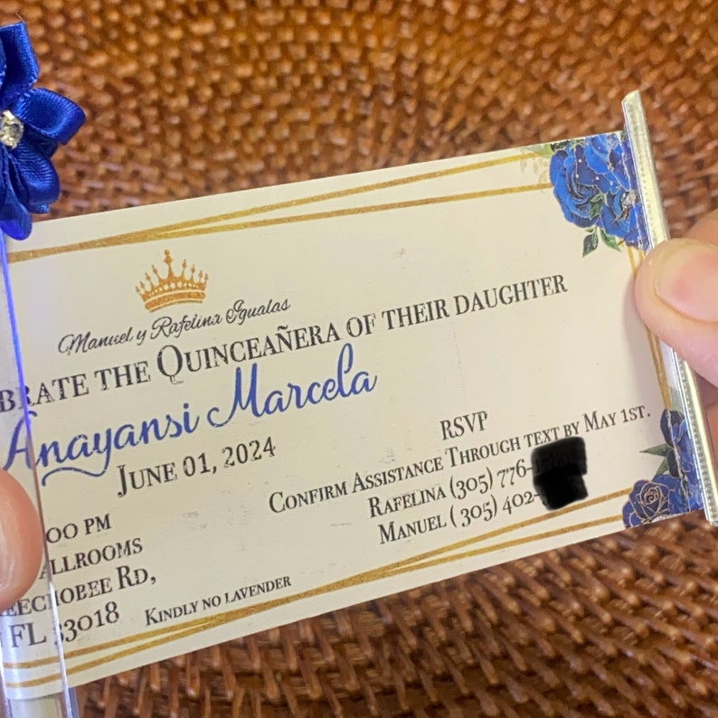 Royal Blue Pen Quinceanera Invitation - Etsy