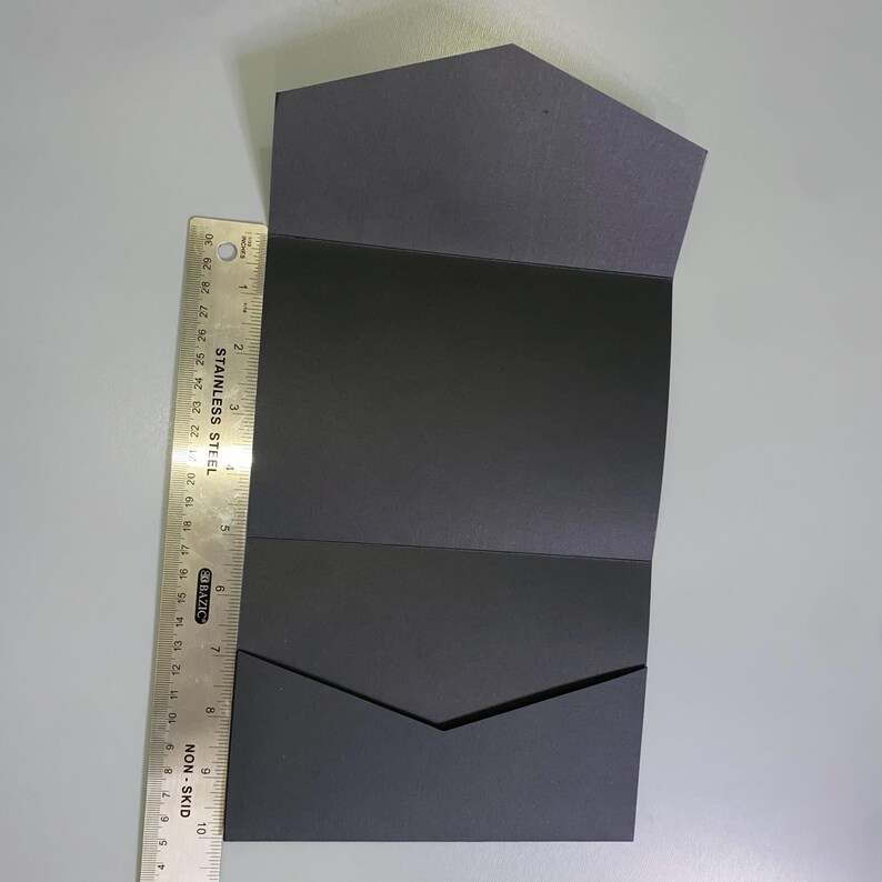 Black Matte Tri-fold Invitation Pocketfold, A7 5x7 Inches - Etsy