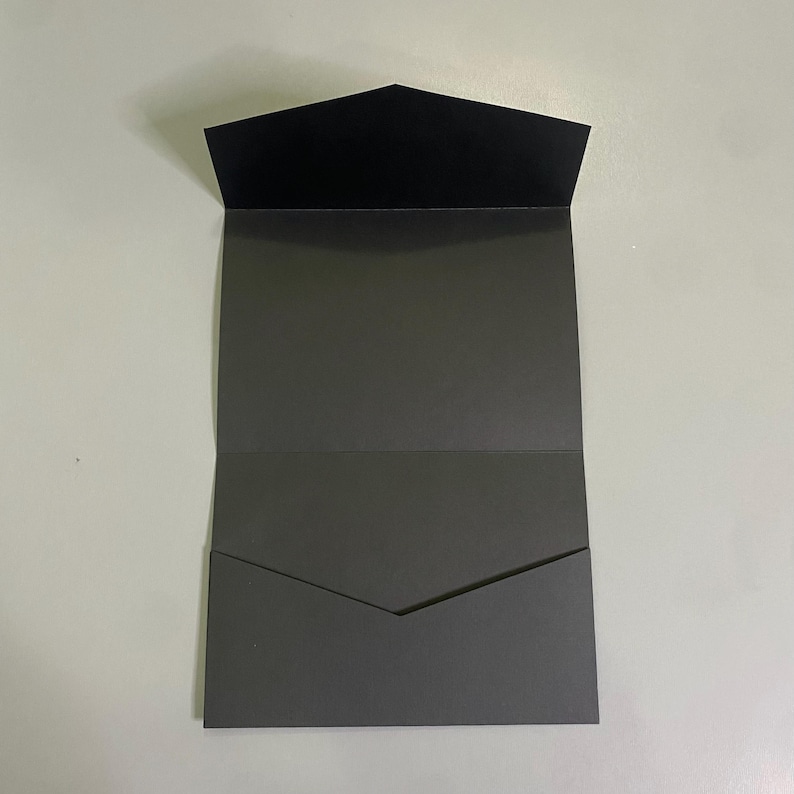 Black Matte Tri-fold Invitation Pocketfold, A7 5x7 Inches - Etsy