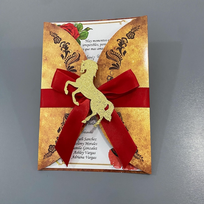 Charro Invitation Envelope: Laser-cut Quinceanera Cover A7 5x7 In - Etsy