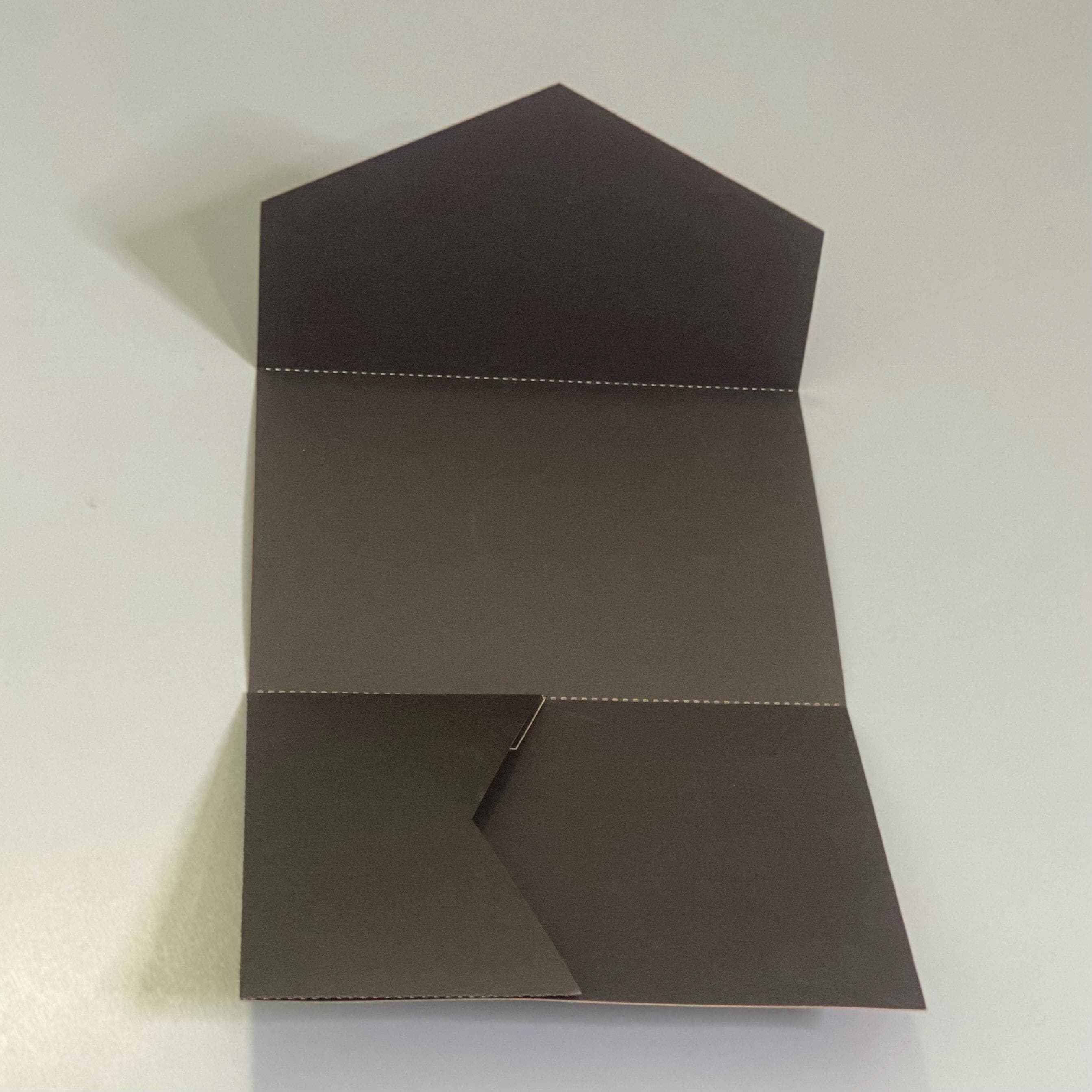 Black Matte Tri-fold Invitation Pocketfold, Horizontal Pocket A7 5x7 ...