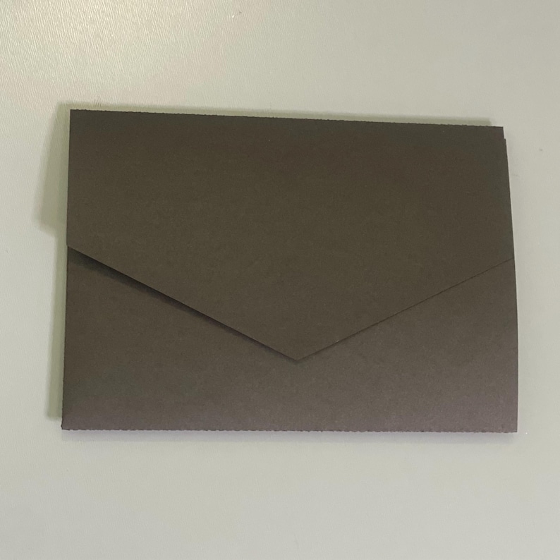 Black Matte Tri-fold Invitation Pocketfold, Horizontal Pocket A7 5x7 ...