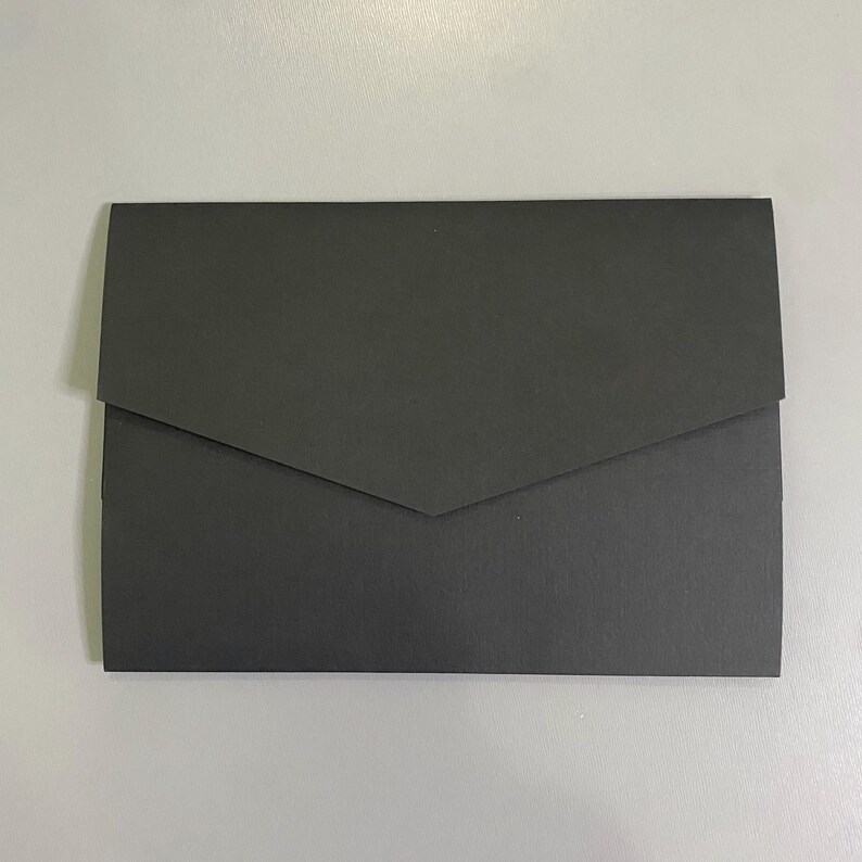 Black Matte Tri-fold Invitation Pocketfold, A7 5x7 Inches - Etsy