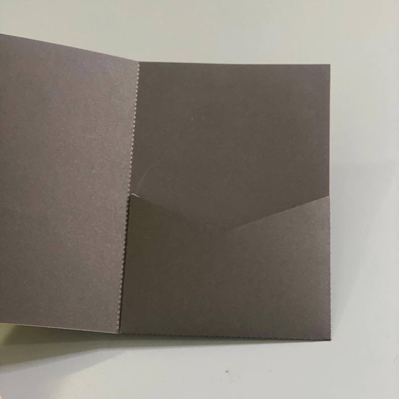 Black Matte Tri-fold Invitation Pocketfold, Horizontal Pocket A7 5x7 ...