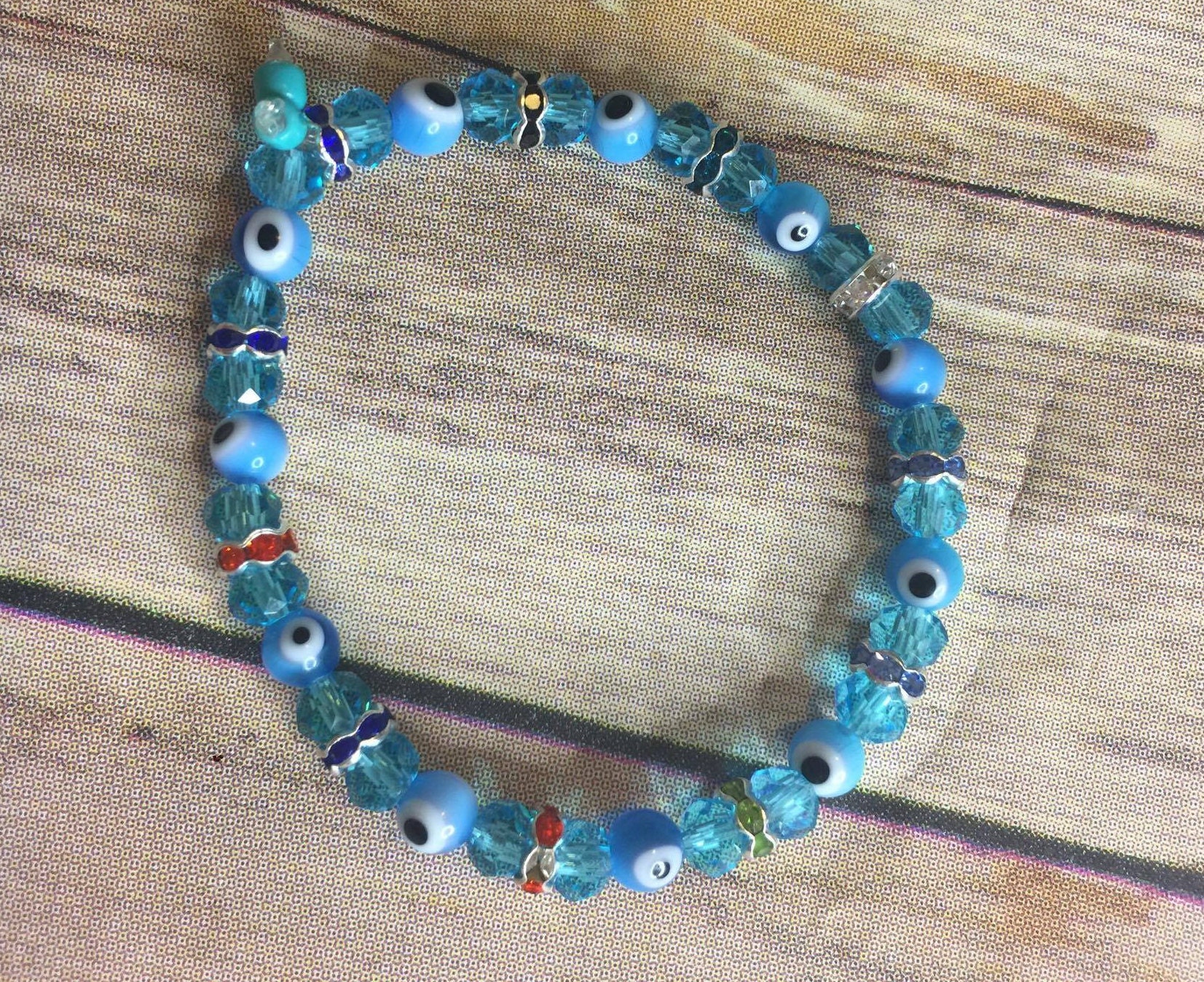 Red Blue Turkish Evil Eye Beaded Bracelet Nazar Boncuk Jewelry | Etsy