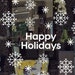 Happy Holidays Snowflakes Window Decal Set, Christmas Shop Sign, Happy ...