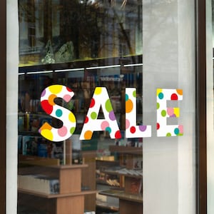 Colourful Sale Shop Window Sign - Removable Vinyl Decal - Seasonal Sale ...