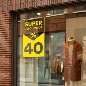 Super Descuentos - Customisable Spanish Sale Window Sign - Removable ...