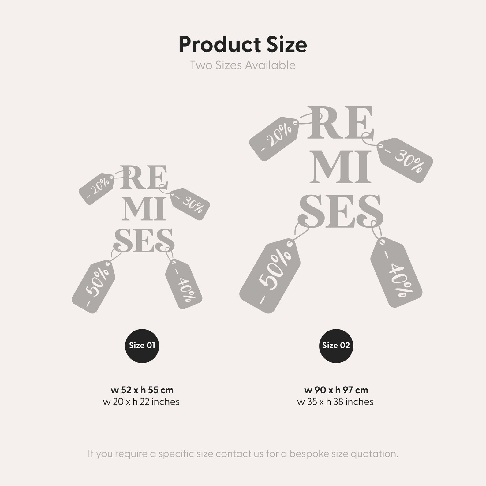 Remises - French Window Sale Decal - Sale Window Sign - Removable Vinyl ...