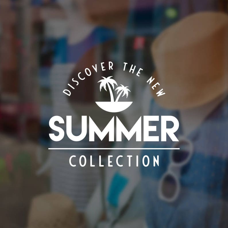 Tropical Summer Collection Window Sign Removable Vinyl Decal - Etsy