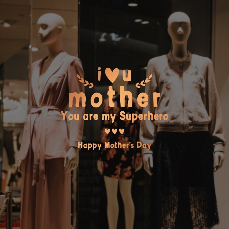 Superhero Mother - Happy Mother's Day Window Decal - Removable Retail ...