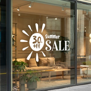 Summer Sale Window Sign - Removable Vinyl Decal - Promotional Shop ...