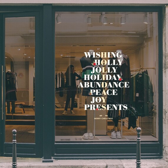 Holidays Shop Window Sign Christmas Window Decal Christmas | Etsy