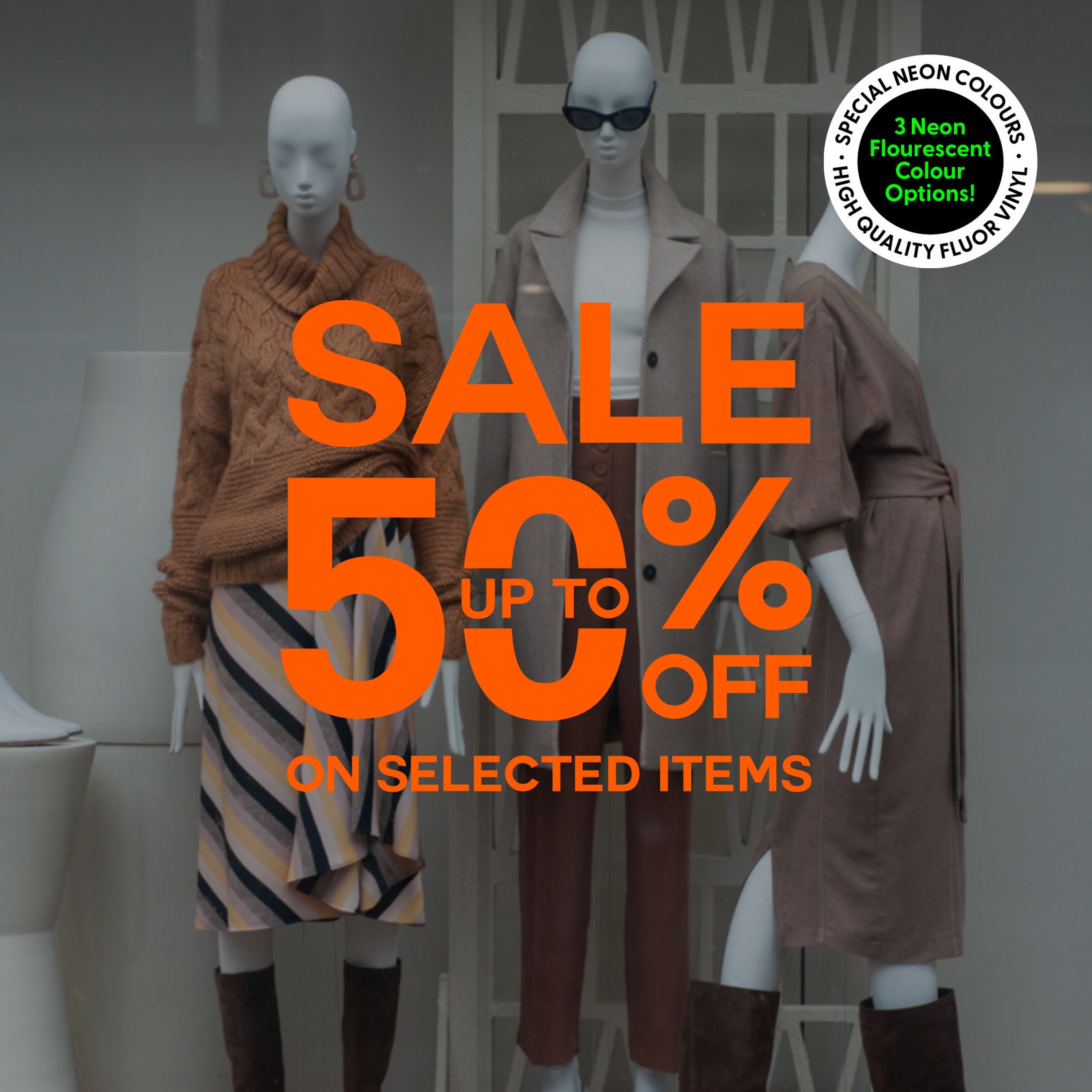 Neon Sale Sign Window Decal Shop Window Sign Removable - Etsy