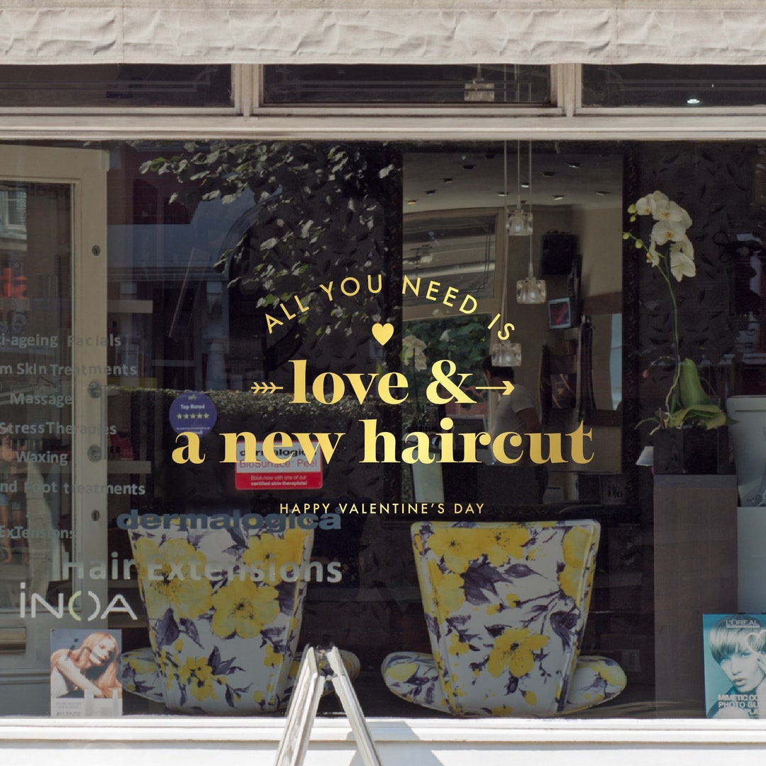 Personalised Valentine's Day Window Decal - Shopfront Vinyl Sticker ...