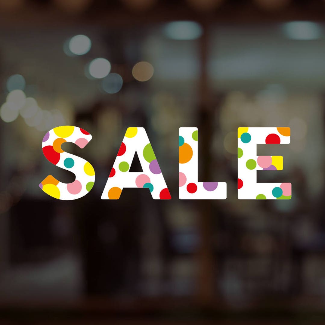 Colourful Sale Shop Window Sign Removable Vinyl Decal - Etsy