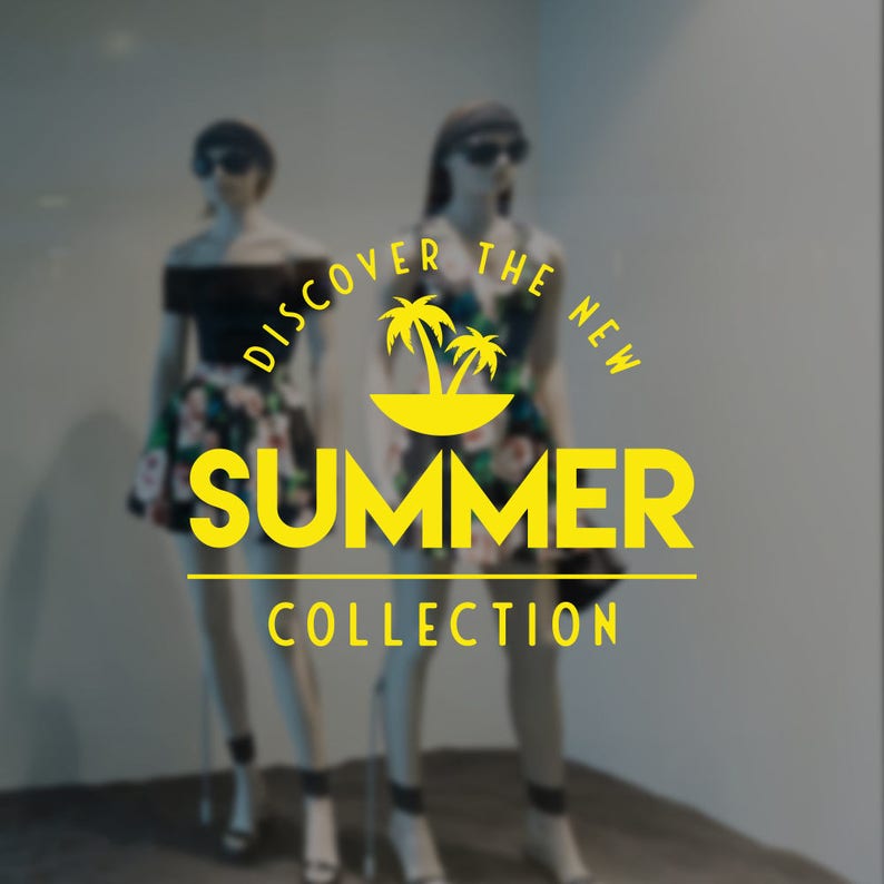 Tropical Summer Collection Window Sign Removable Vinyl Decal - Etsy