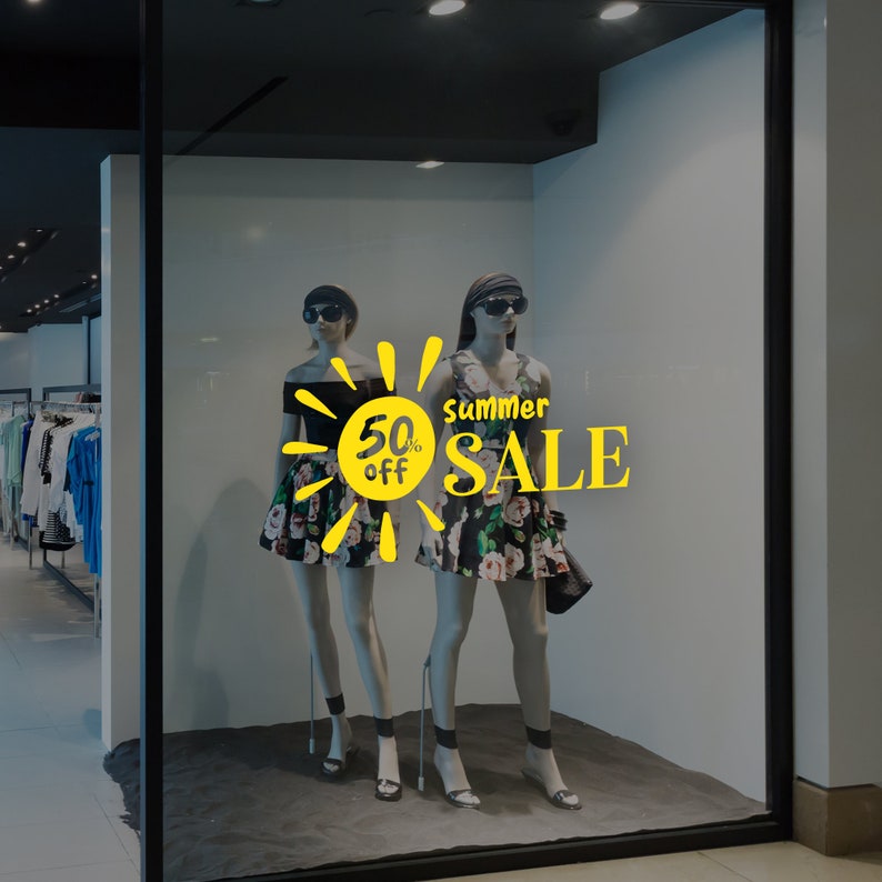 Summer Sale Window Sign Removable Vinyl Decal Promotional - Etsy UK