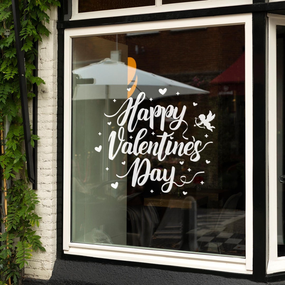 Happy Valentine's Day Window Vinyl Decal Sticker - Shop Window ...