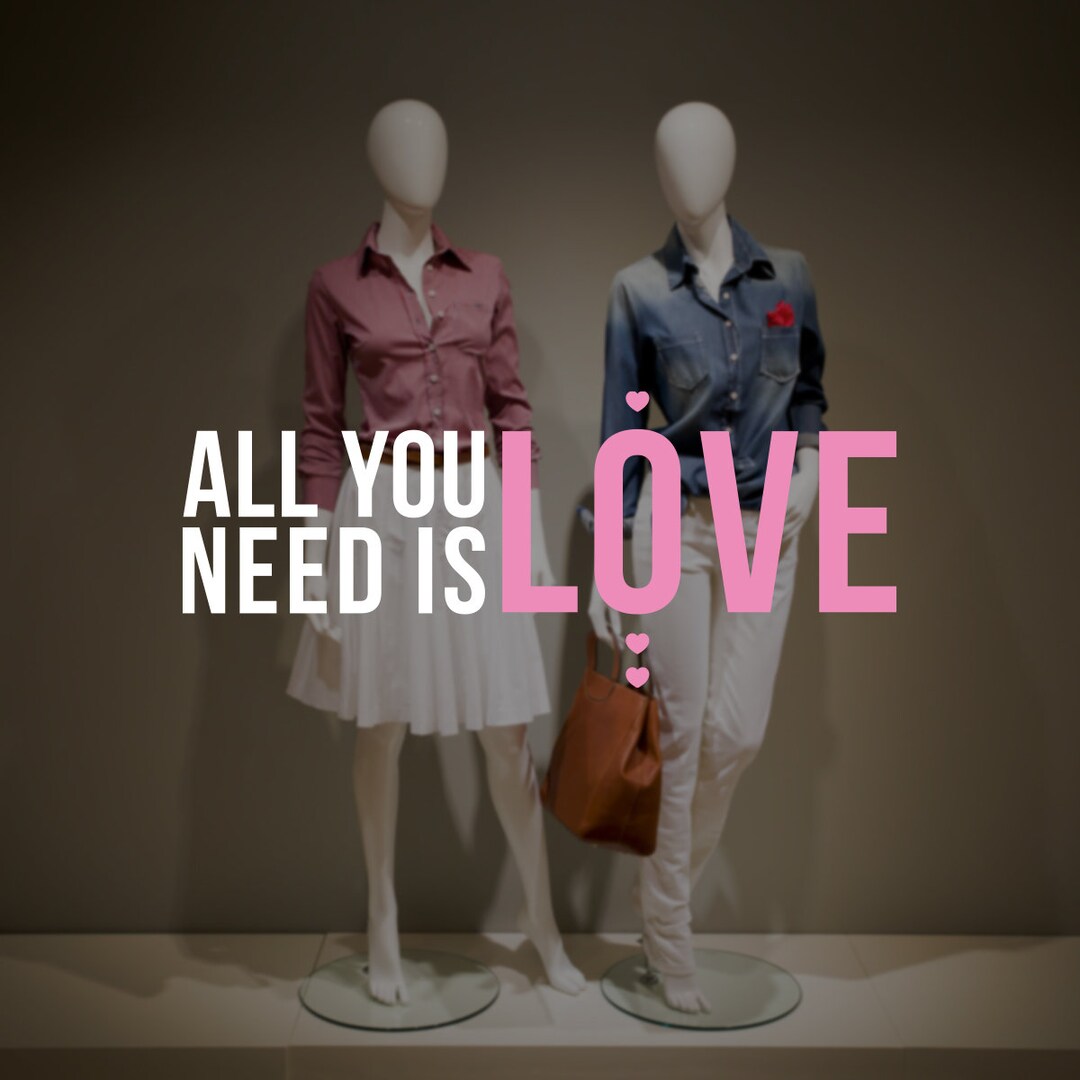 All You Need is Love Valentine's Day Window Decal - Removable Vinyl ...