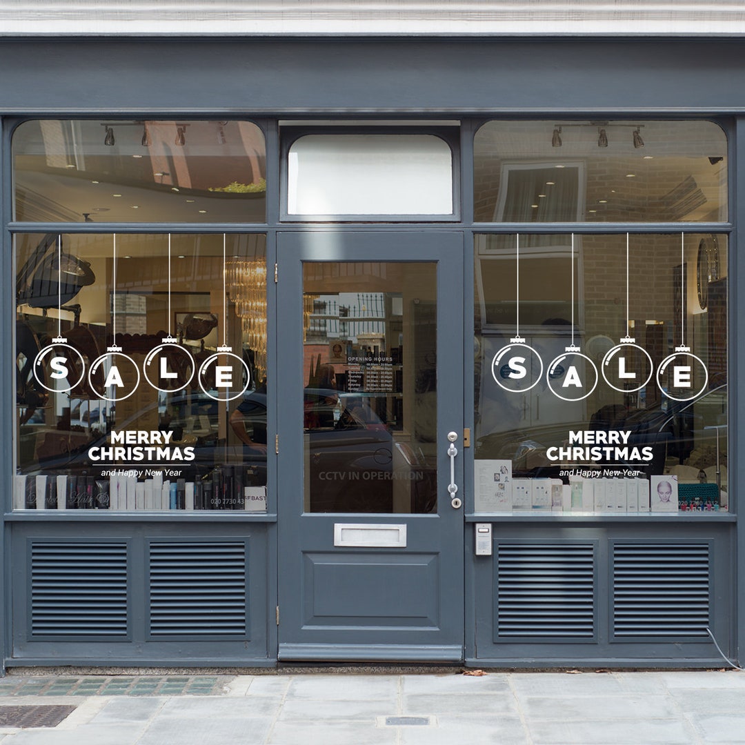 Christmas Sale Shop Window Decal, Shop Window Sale Sign, Clearance ...