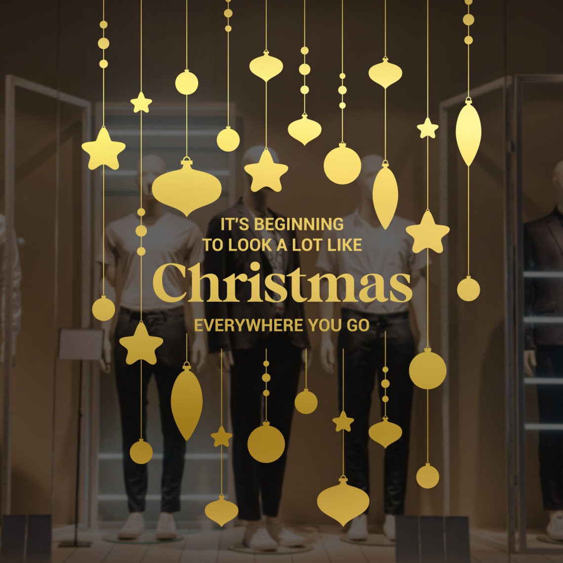 Christmas Song Shop Window Sign - Removable Retail Display Vinyl ...