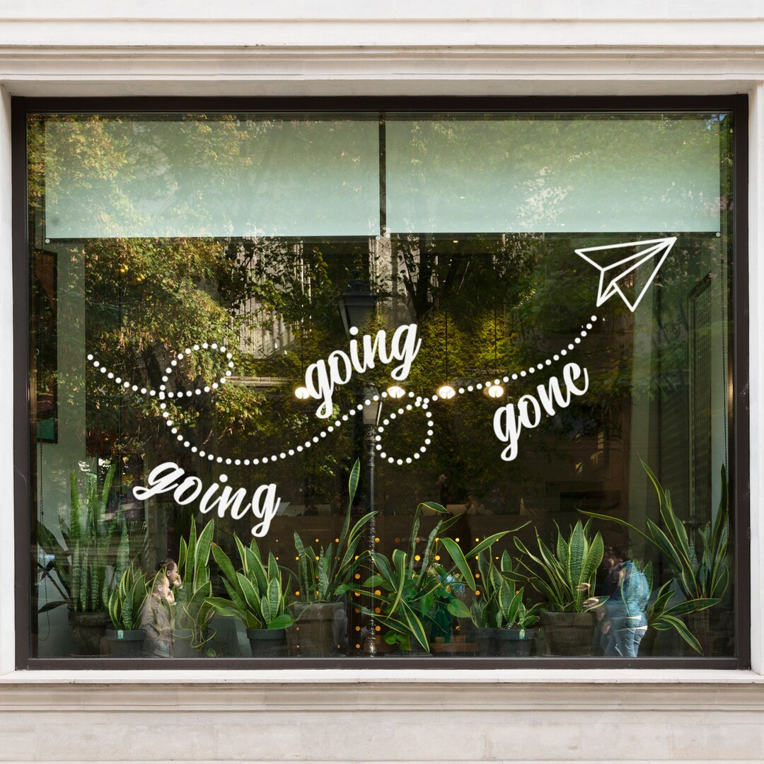 Going, Going, Gone - Sale Window Sign - Removable Vinyl Decal ...