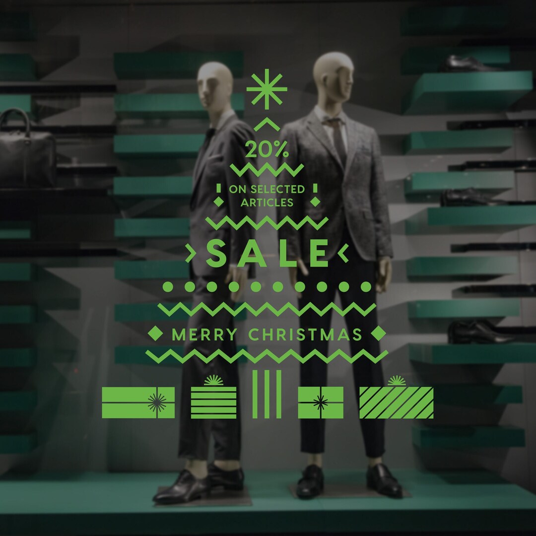 Christmas Tree Sale Shop Window Decal, Shop Window Sale Sign, Clearance ...