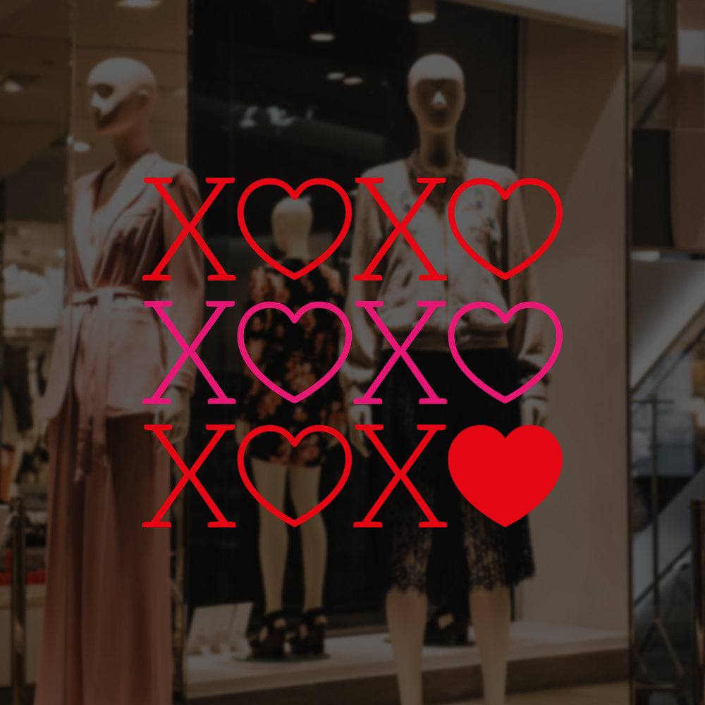 XOXO Valentine's Day Window Decal Removable Vinyl | Etsy