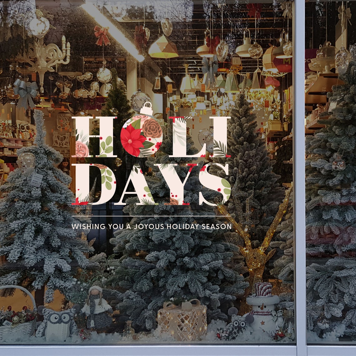 Holidays Shop Window Sticker Christmas Window Sign - Etsy