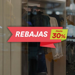 Rebajas Spanish Customisable Sale Shop Window Sign - Removable Vinyl ...