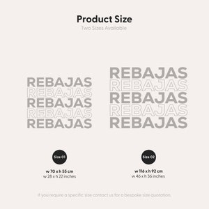 Rebajas Spanish Sale Window Decal - Fluorescent Shop Window Decoration ...