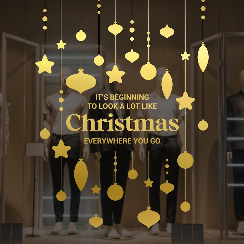Christmas Song Decorations Window Decal Shop Retail Window - Etsy UK