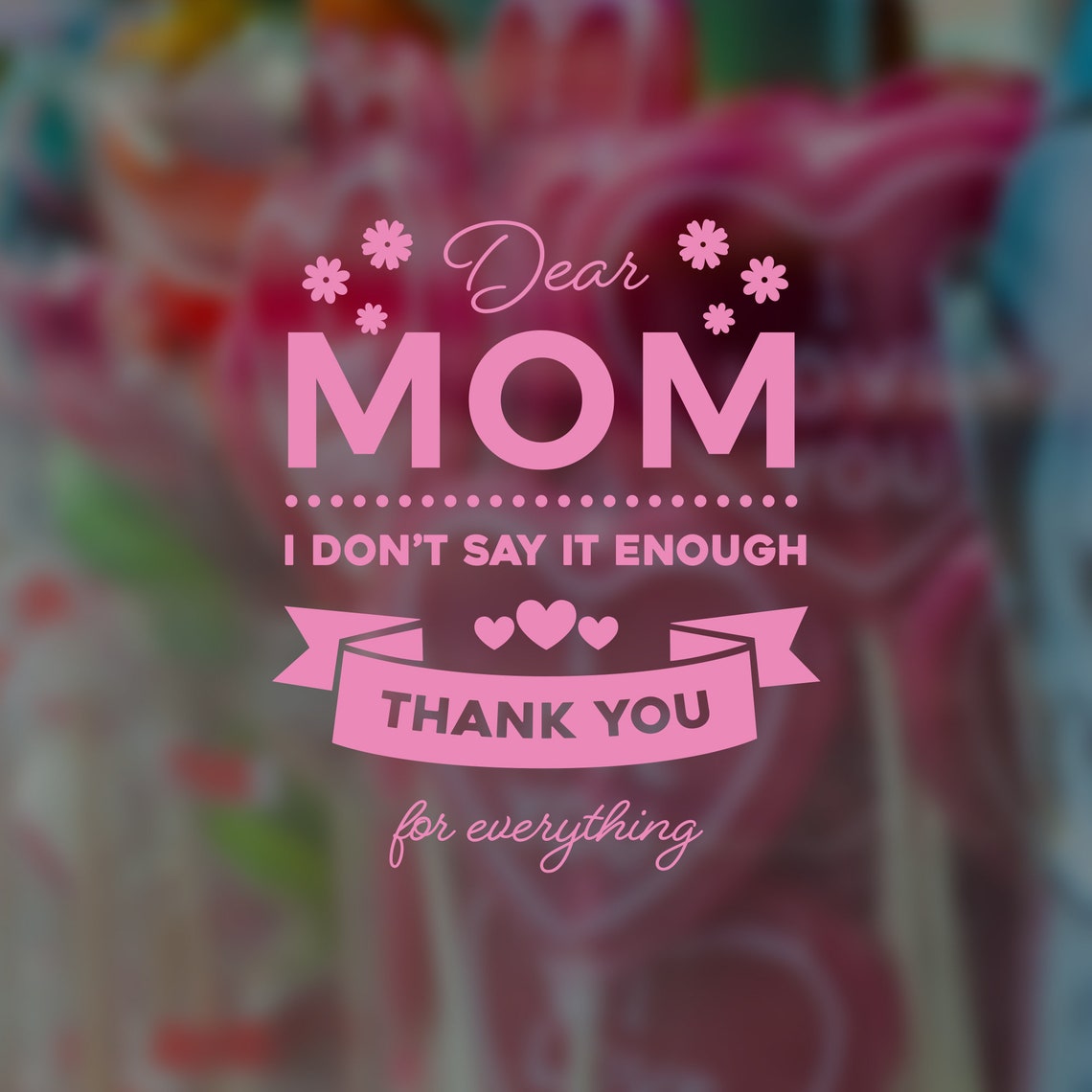 Thank You Mom Mother's Day Window Decal Happy - Etsy