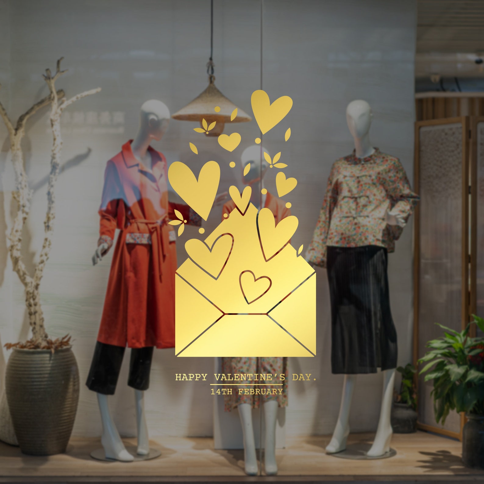 Love Message Valentine's Day Shop Retail Window Display - Etsy