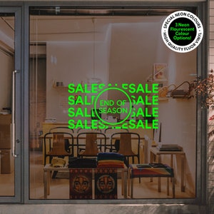End of Season Sale Shop Window Sticker - Fluorescent Shop Window Decal ...