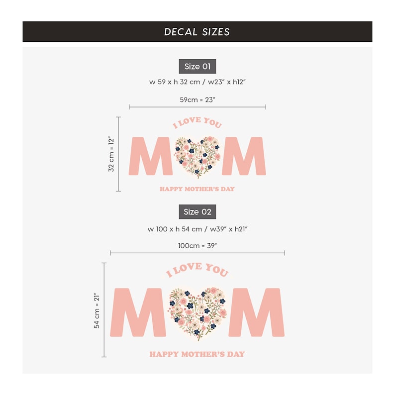 I Love You Mother Mother's Day Shop Window Decoration | Etsy