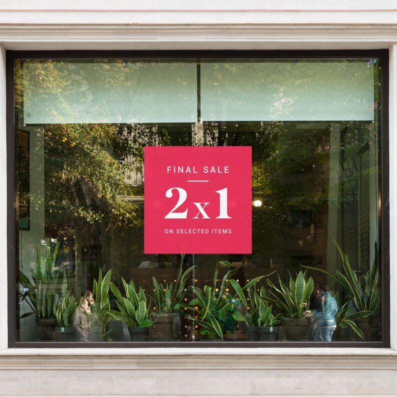 Final Sale Square Shop Window Sign - Removable Vinyl Decal - Sale Shop ...