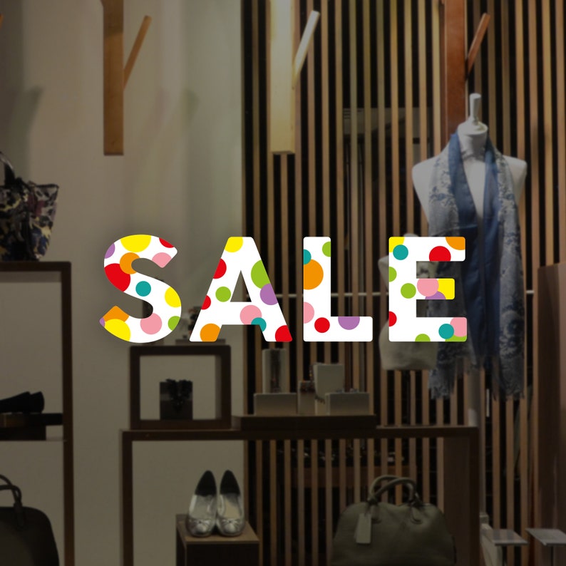 Colourful Sale Shop Window Sign Removable Vinyl Decal - Etsy