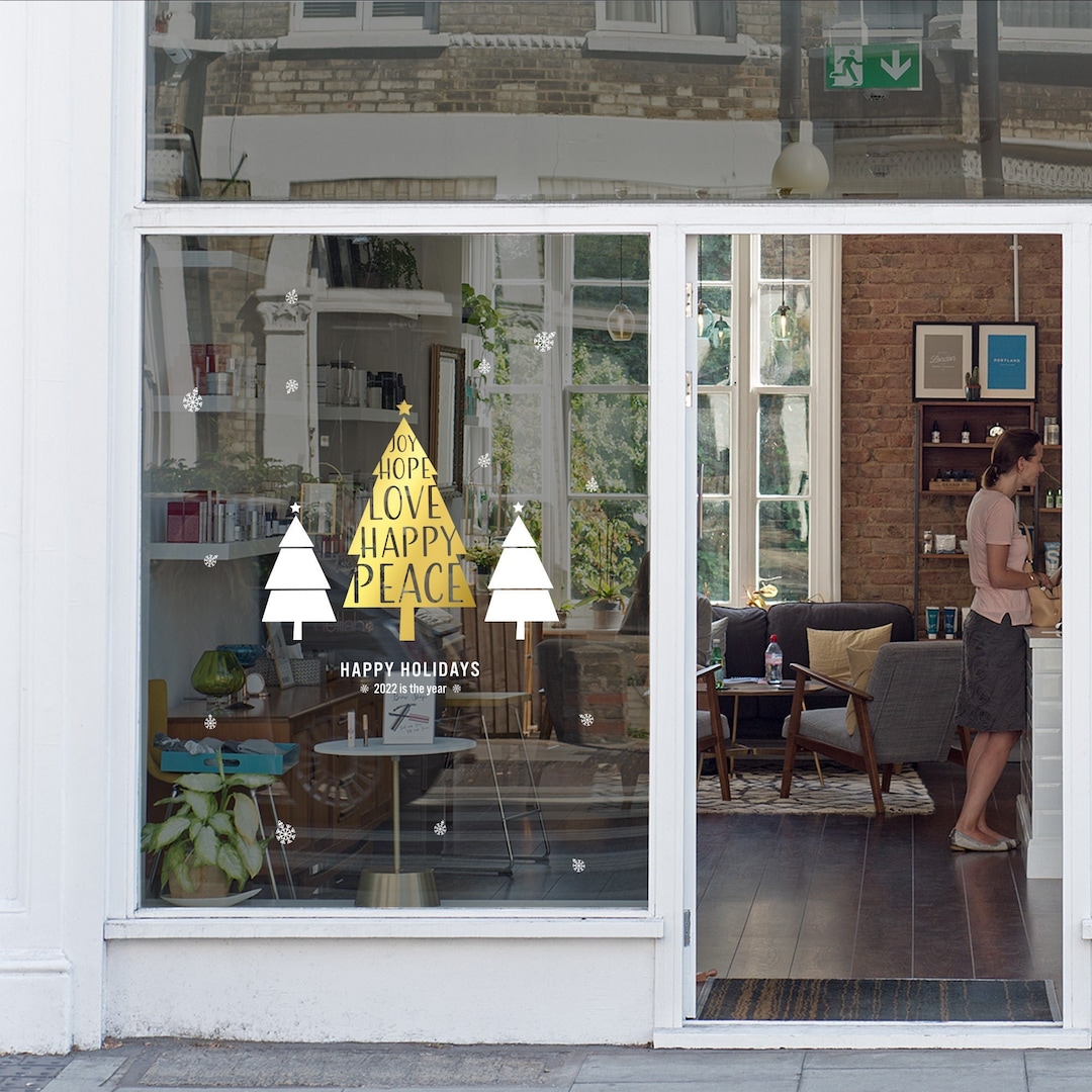 Christmas Tree Shop Window Sign - Removable Retail Display Vinyl ...