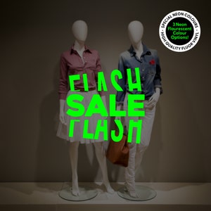 Flash Sale Shop Window Sticker - Fluorescent Shop Window Decal ...