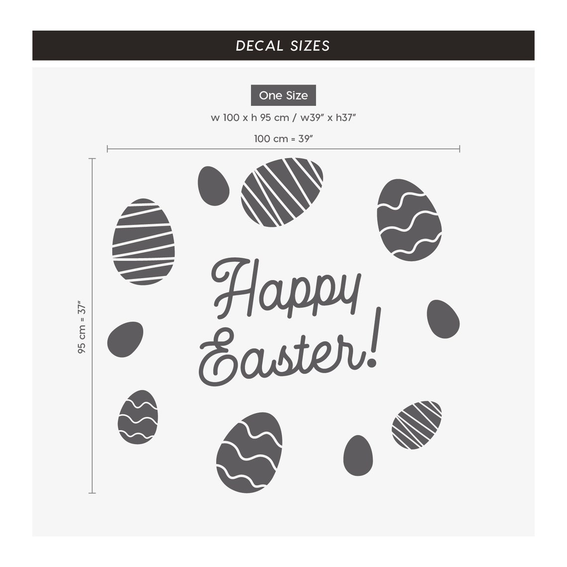 Happy Easter Day Window Decal Removable Retail Display Vinyl - Etsy