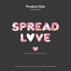 Spread Love Heart Floral Decoration - Valentine's Day Shop Window Vinyl ...