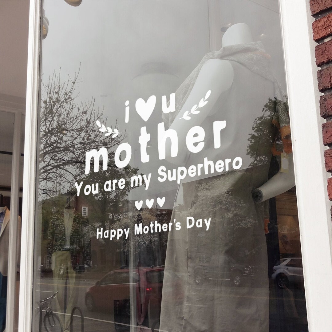 Superhero Mother - Happy Mother's Day Window Decal - Removable Retail ...