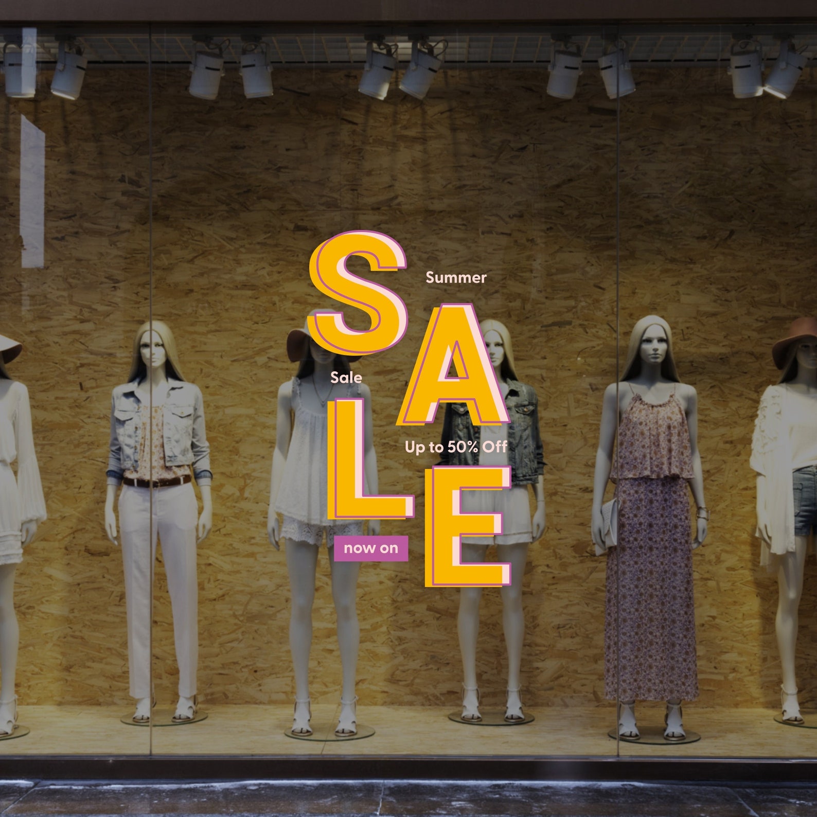 Yellow Summer Sale Shop Window Sign Removable Vinyl Decal - Etsy