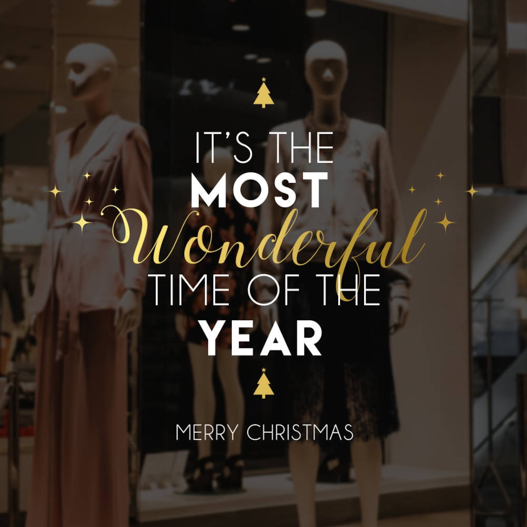 Wonderful Christmas Shop Window Sign - Removable Retail Display Vinyl ...