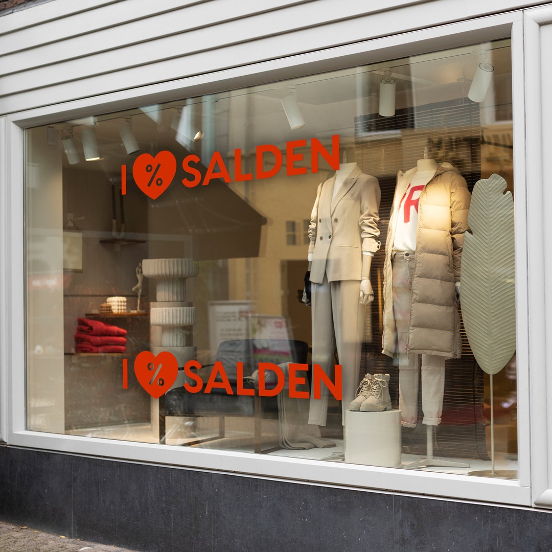 Salden - Set of 2 German Window Sale Signs - Removable Vinyl Decal ...