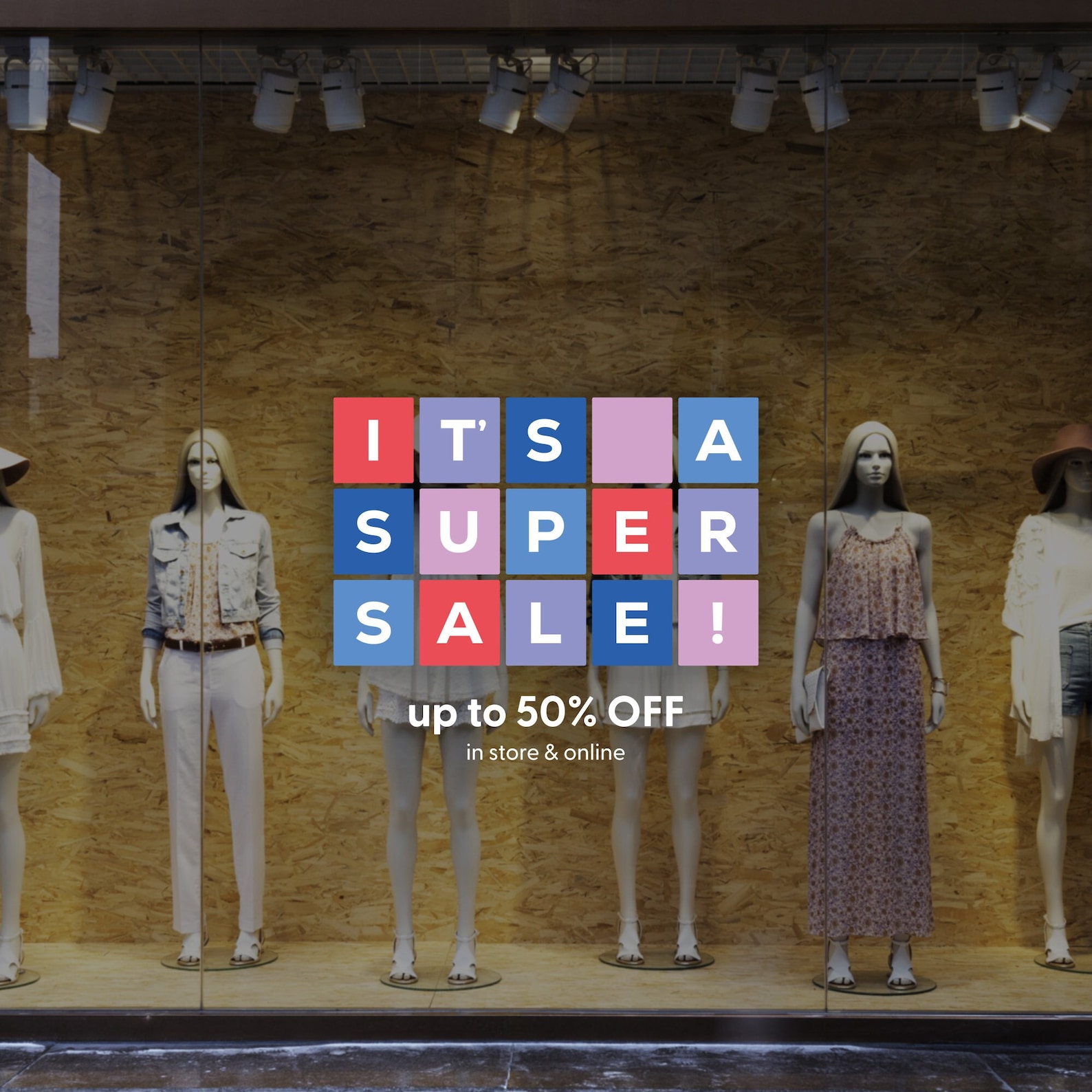 It's a Super Sale Shop Window Sign - Removable Vinyl Decal - Sale Shop ...