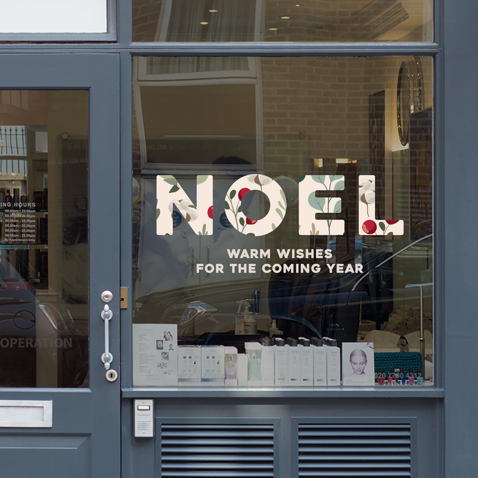 Noel Christmas Window Sign - Christmas Window Decal, Removable Vinyl ...